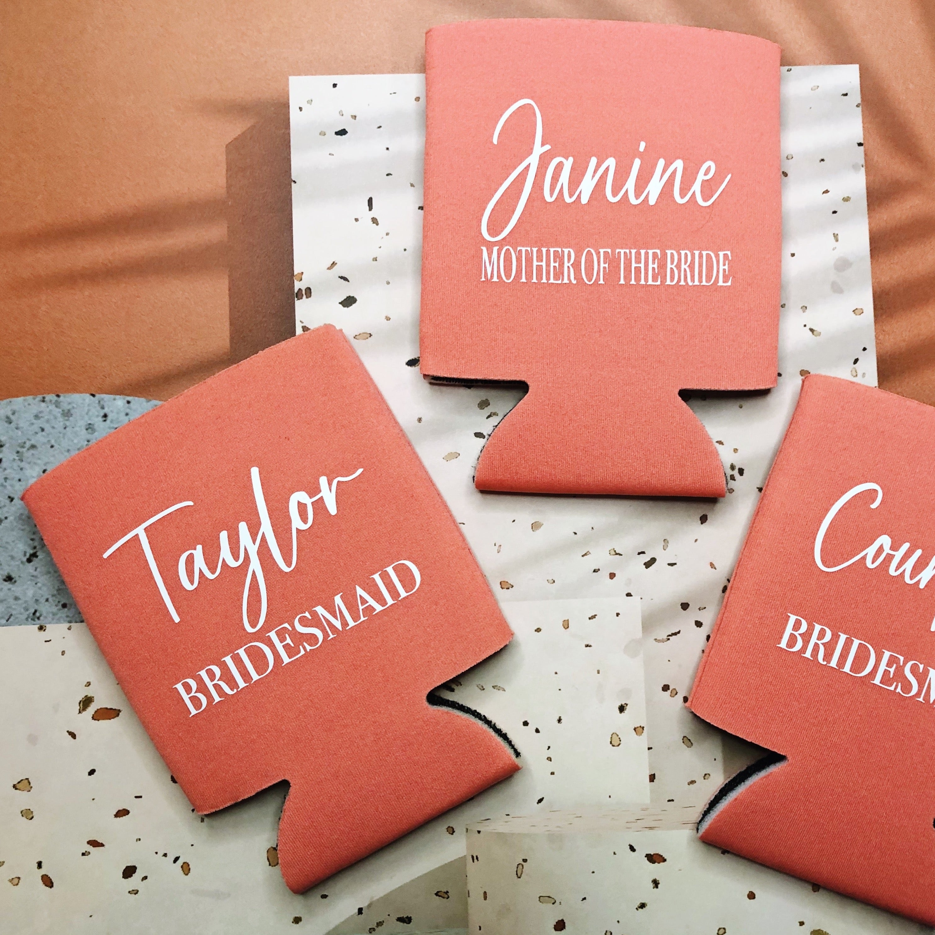 Personalized Name and Role Stubby Holder | Bridesmaid Gift | Enjace